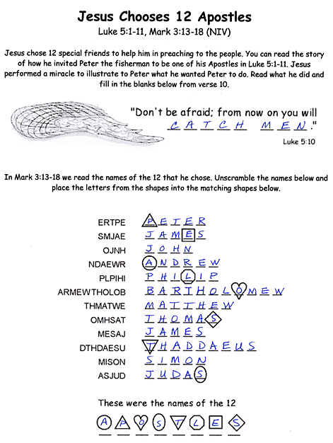 Jesus Chooses 12 Apostles